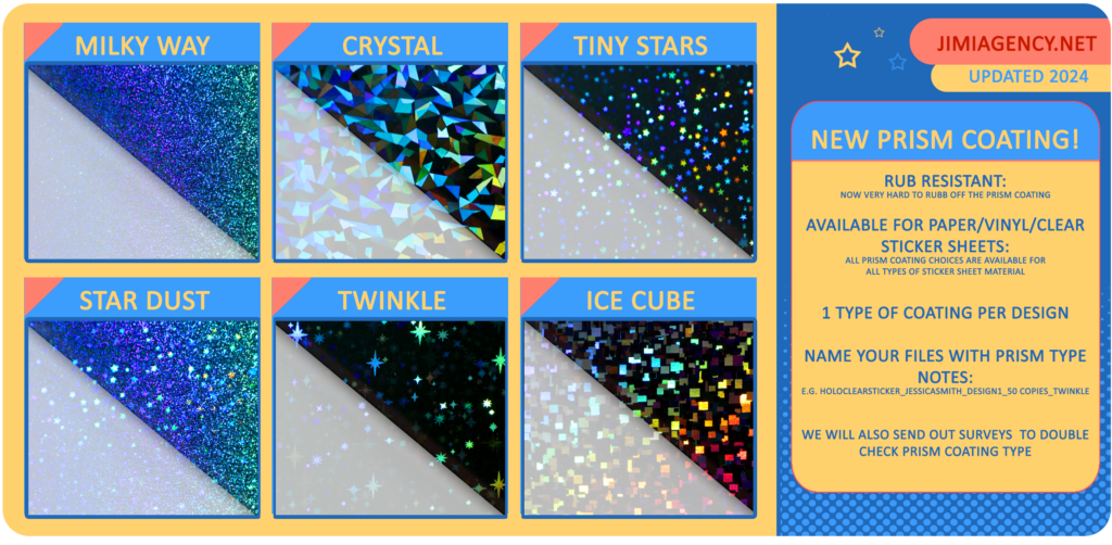 Holo Vinyl Sticker sheets (Kiss Cut) – JiMi Agency